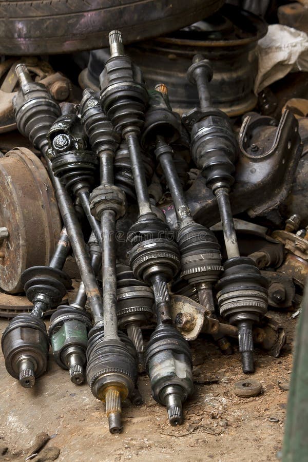 Parts of Old Engine Parts on the Ground. Stock Image - Image of ground ...