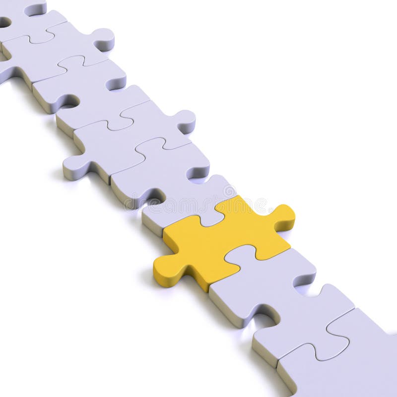 Parts of a Puzzle or Solution with Yellow Missing Link Stock ...