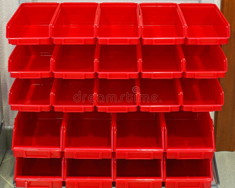 Parts rack red stock photo. Image of storehouse, plastic - 48059776