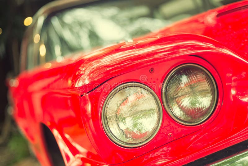 Parts of the Red Vintage Car Stock Image - Image of auto, detail: 184173027