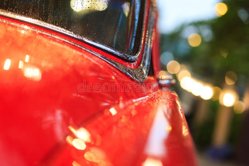 A Parts of the Red Vintage Car Stock Image - Image of machine ...