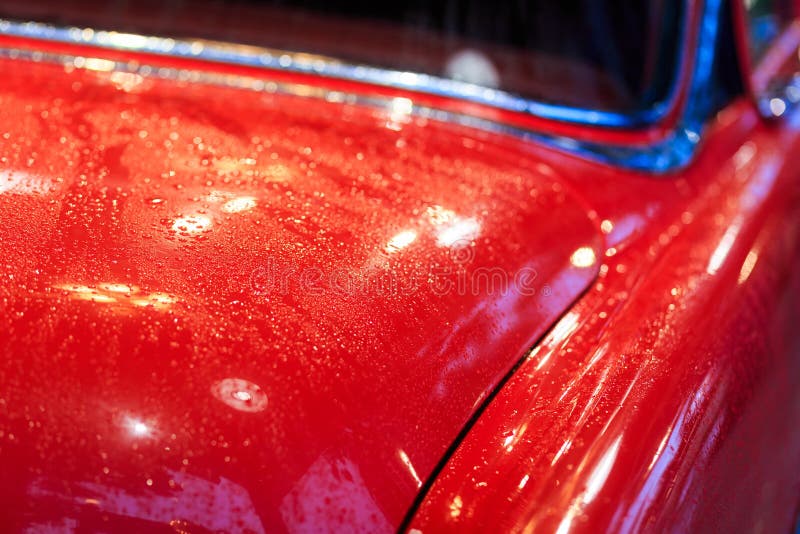 A Parts of the Red Vintage Car Stock Image - Image of antique, auto ...