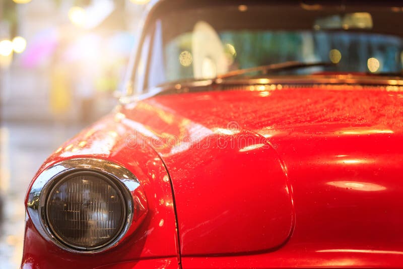 A Parts of the Red Vintage Car Stock Photo - Image of nostalgia, auto ...