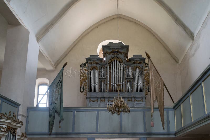 The Parts of S Organ in a Church Stock Photo - Image of column ...