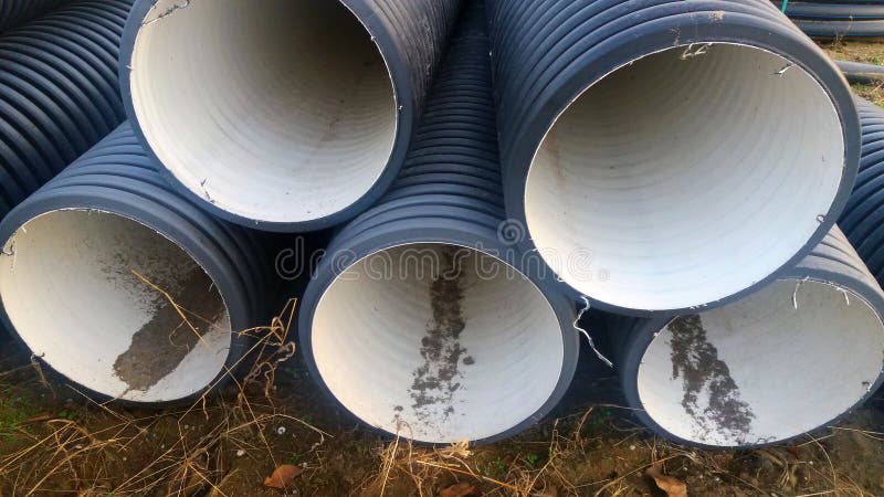 The Parts for Sewer Water Drain, Pipes Stock Image - Image of holes ...