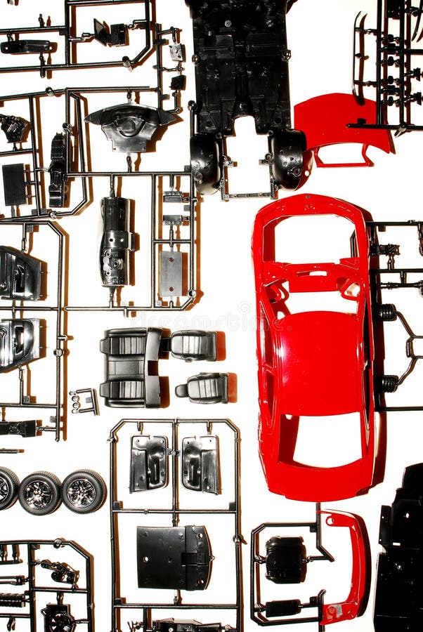 Parts to a model car stock photo. Image of metal, play - 18843782