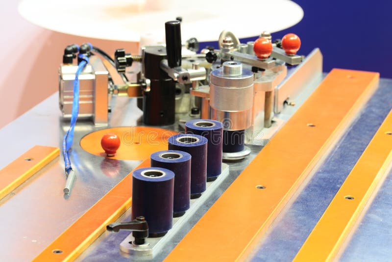 Parts Of Woodworking Edging Machine Stock Photo - Image of build, skill ...