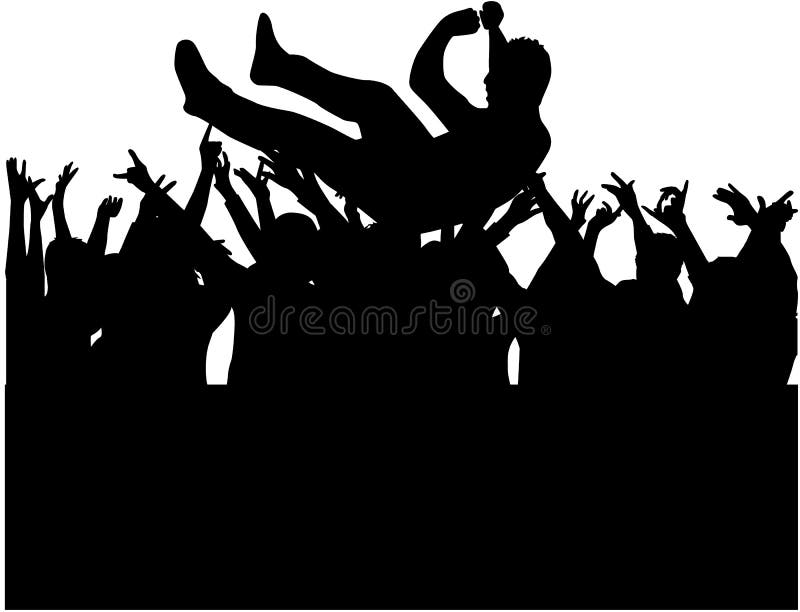 Applause Audience. Crowd People Cheering, Cheer Hands Up. Cheerful Mob ...