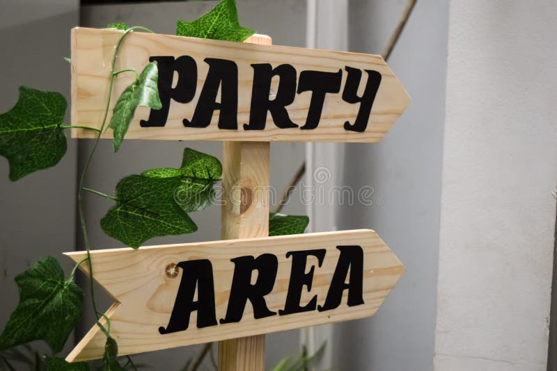 Party area stock photo. Image of signboard, symbol, welcome - 129778680