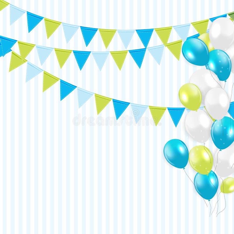 Party Background with Flags and Balloons Vector Illustration Stock ...
