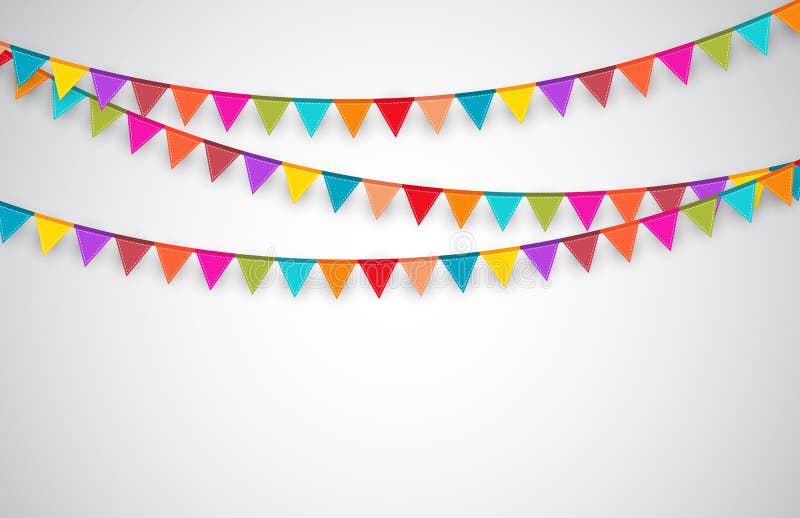 Party Background with Flags. Vector Illustration Stock Illustration - Illustration of triangular ...