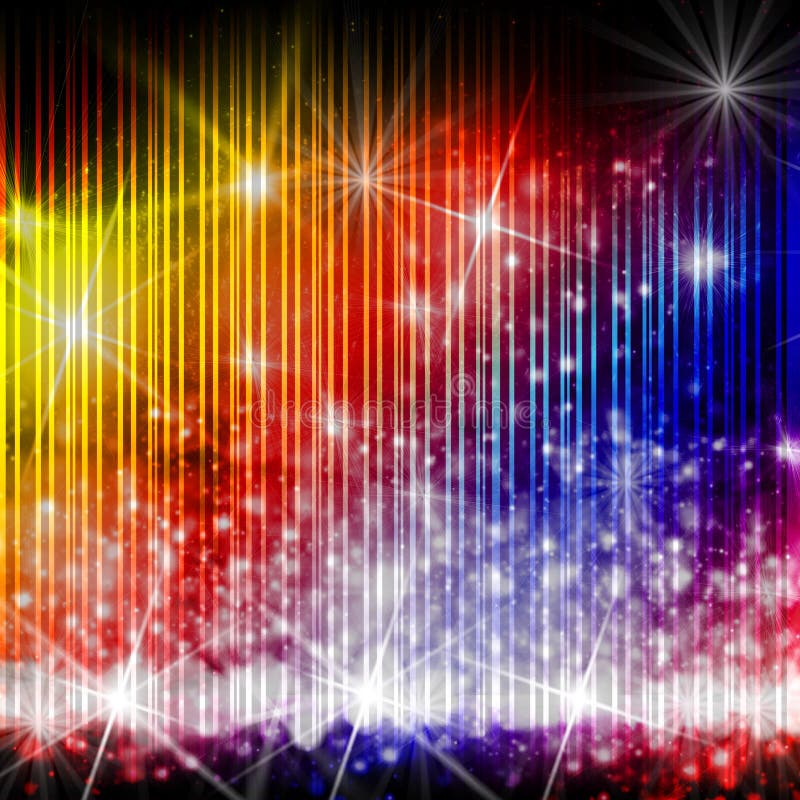 Disco Party Light Flashes and Bokeh Background Stock Illustration ...