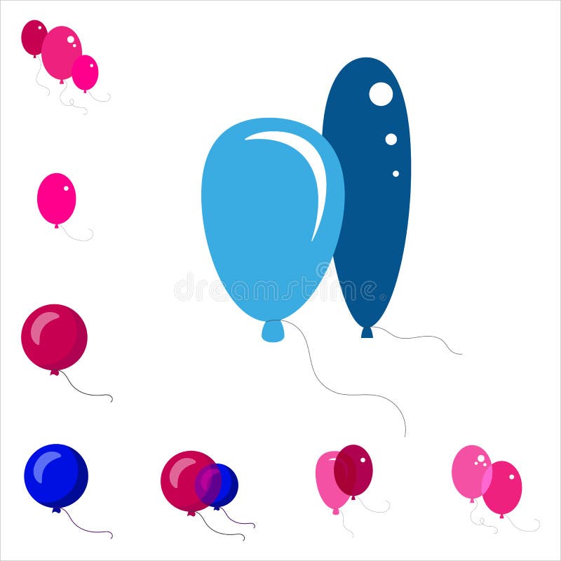 Party Balloon Icons Isolated on White Background Stock Vector ...