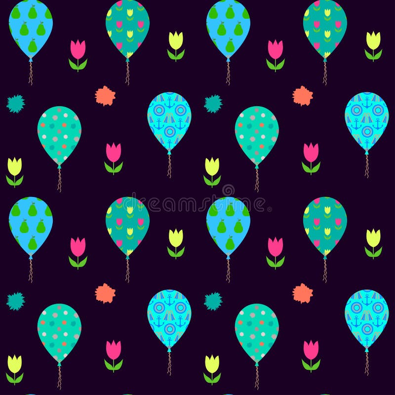 Party Balloon Seamless Pattern Stock Vector - Illustration of gift ...