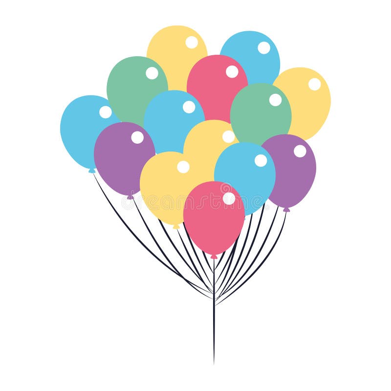 Party Balloons Icon, Flat Design Stock Vector - Illustration of ...