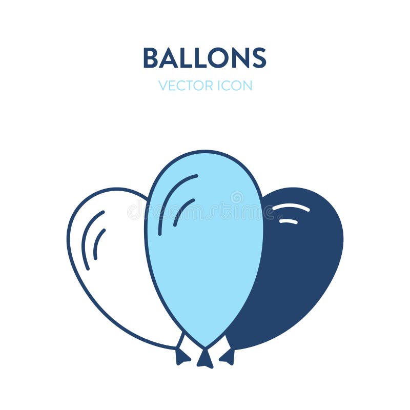 Party Balloons Icon. Vector Illustration of a Three Balloons of ...