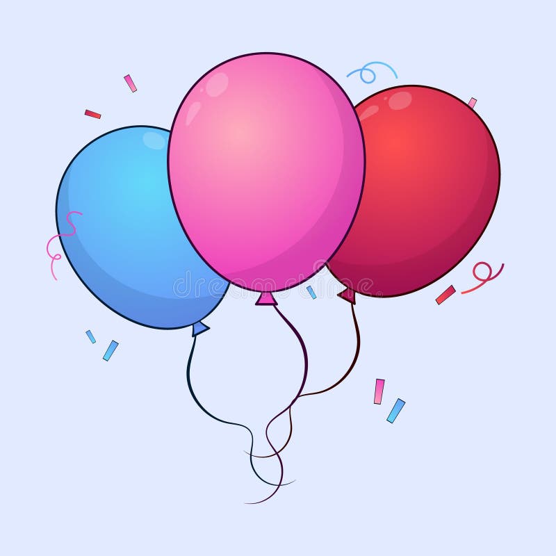 Party Balloons Illustration Vector Icon Celebration Stock Vector ...