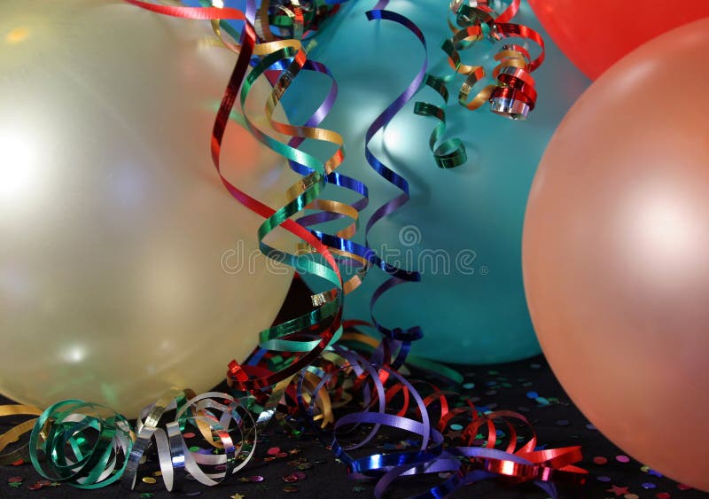 Party Balloons with Ribbons Stock Image - Image of decoration, special ...