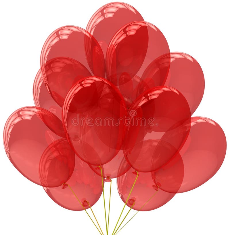 Party Balloons Translucent Colored Red. Stock Illustration ...