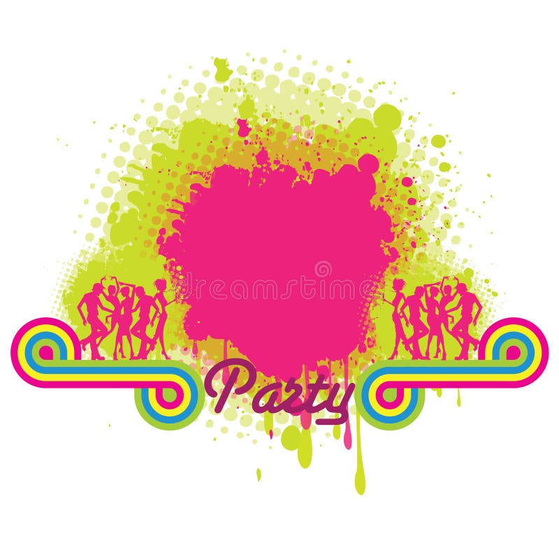 Party banner with splash stock illustration. Illustration of musical ...