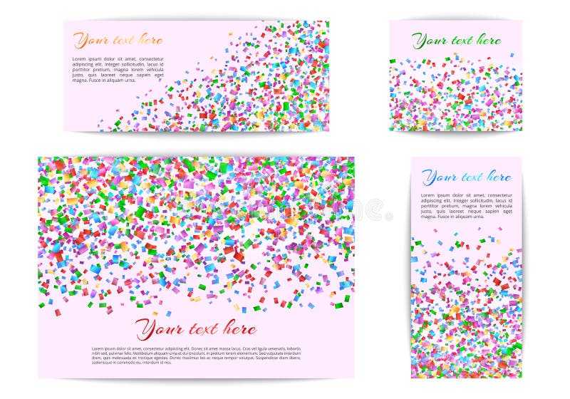 Party Banners With Confetti Stock Vector - Illustration of gorgeous ...