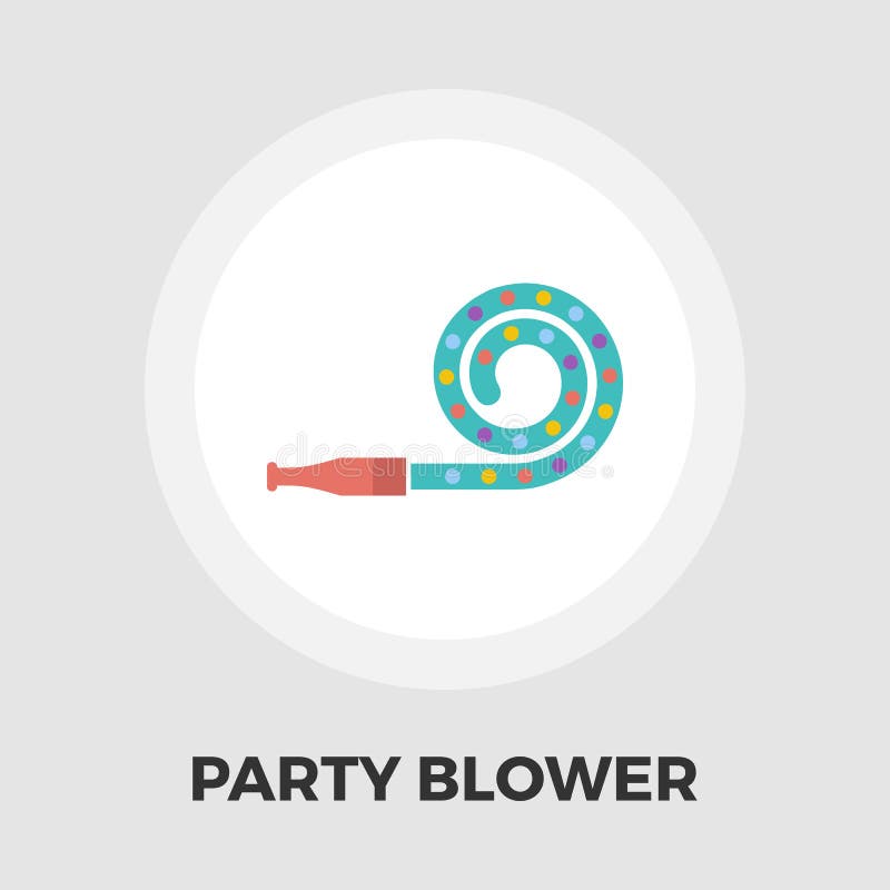 Party blower icon flat stock vector. Illustration of design - 90677604