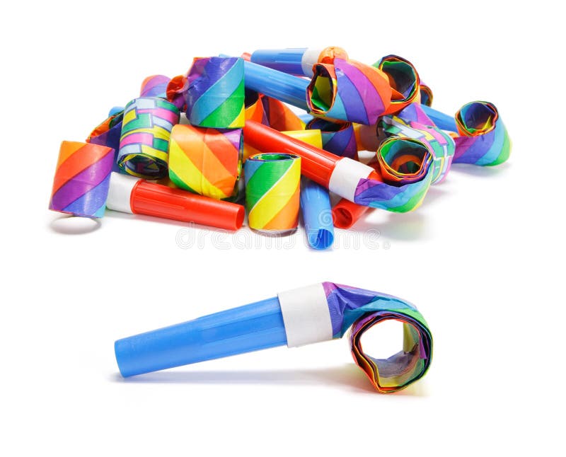Party Blowers stock photo. Image of colors, white, celebrate - 9812988