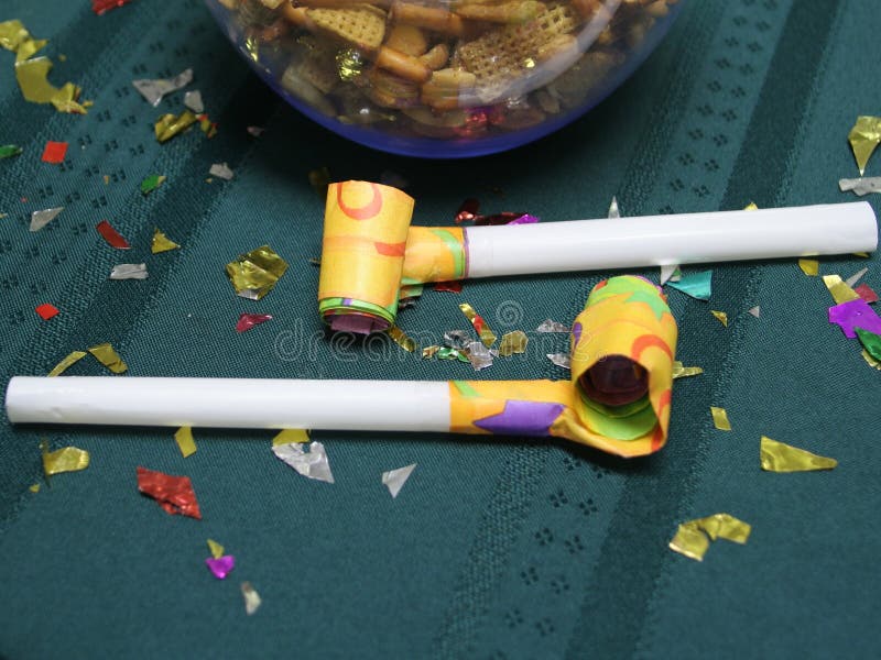 Party blowers close up stock image. Image of decorate, anniversary - 569867