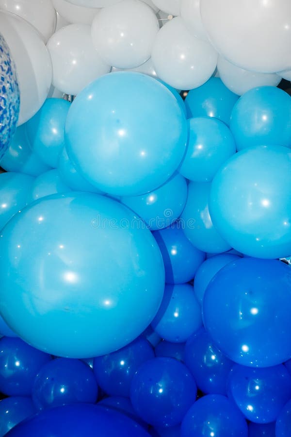 Party Blue Balloons Background Stock Photo - Image of lightweight ...