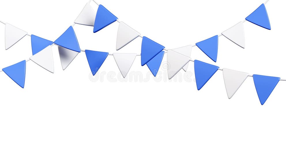 Party Bunting Border with Alternating Blue and White Triangular Flags ...