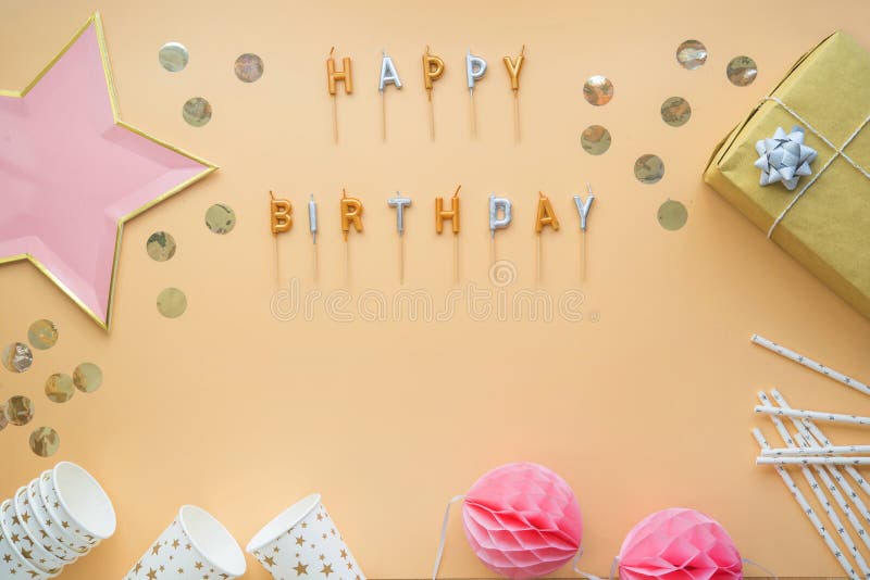 Party Celebration Happy Birthday Frame Stock Image - Image of carnival ...