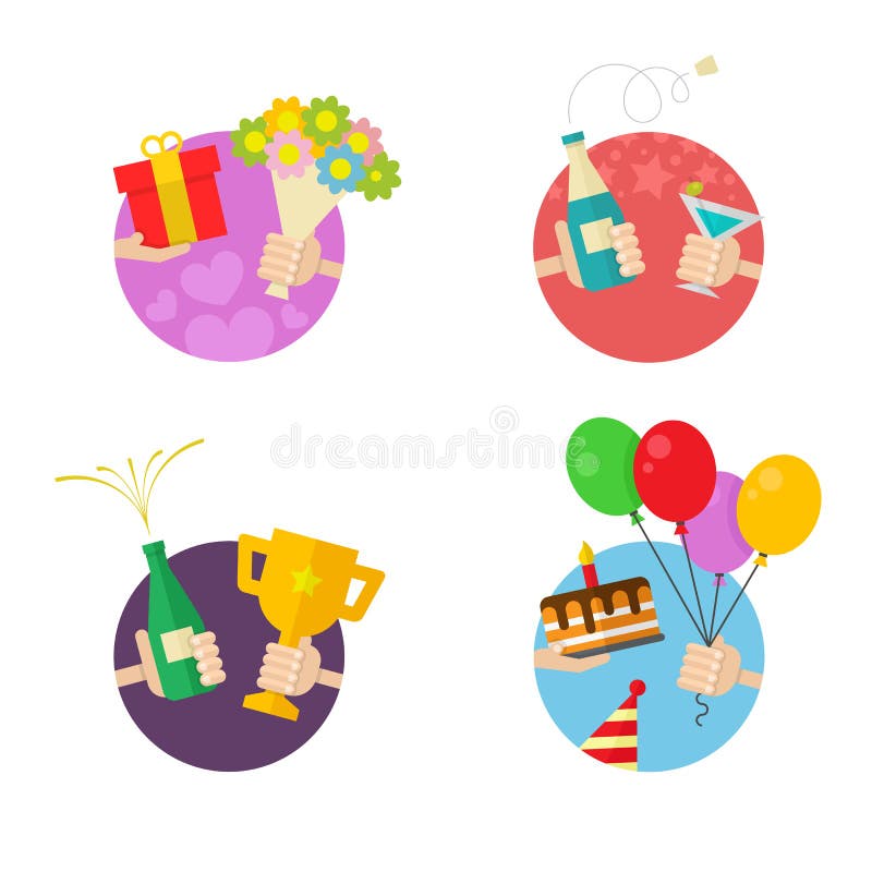 Celebration icons stock vector. Illustration of balloon - 41852620