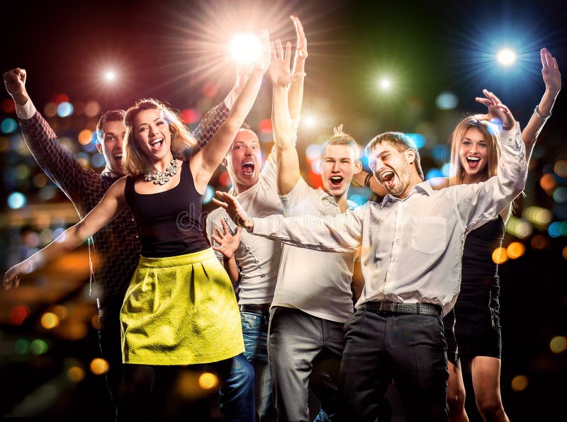 Party People Dancing in Disco Club Stock Image - Image of happy, music ...