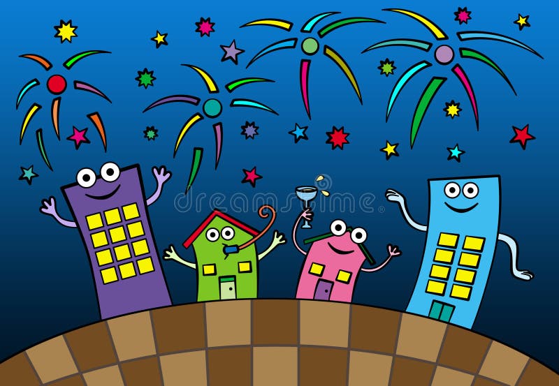 Party at the city stock illustration. Illustration of party - 27023356