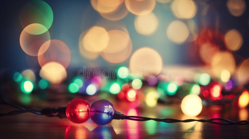 Party - Colorful Bokeh and Retro String Lights in Festive Background ...