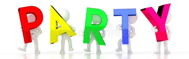 Party - Colorful Letters - 3D Illustration Stock Illustration ...