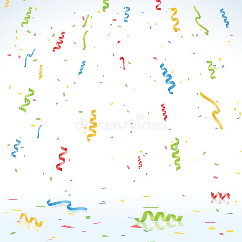 Party Confetti on Blue Gradient Background Stock Vector - Illustration ...