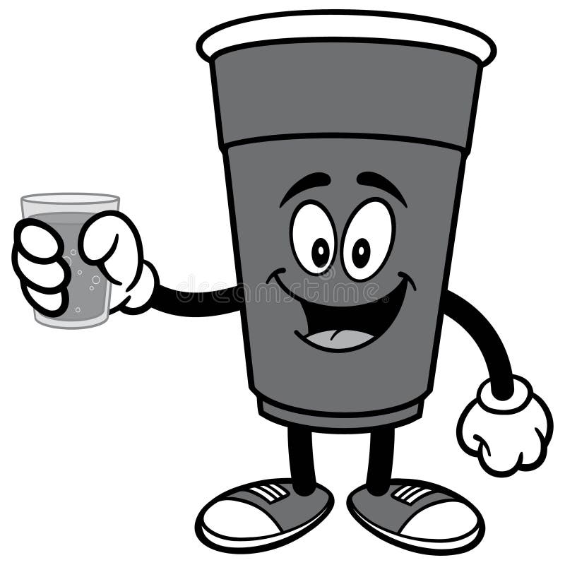 Party Cup with Water Illustration Stock Vector - Illustration of ...