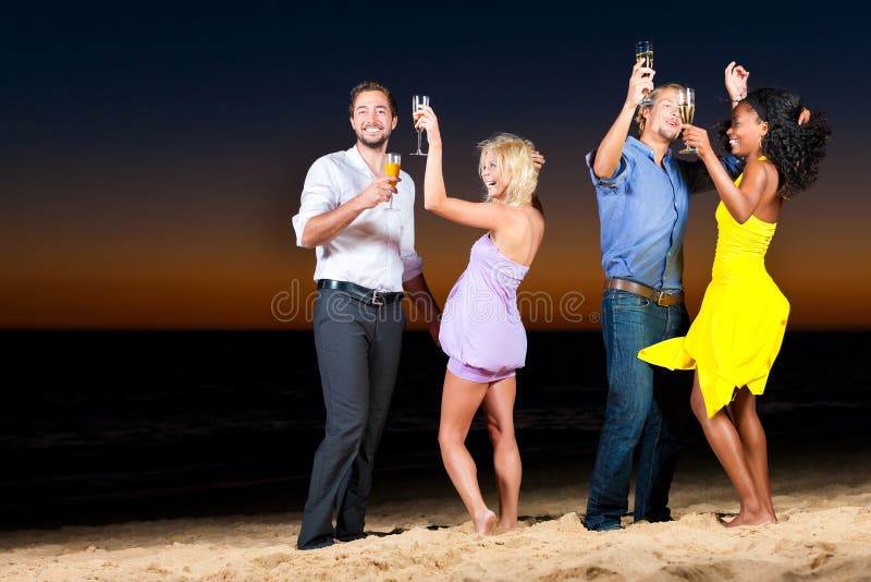 Party and Dancing at the Beach Stock Image - Image of beach, happy ...