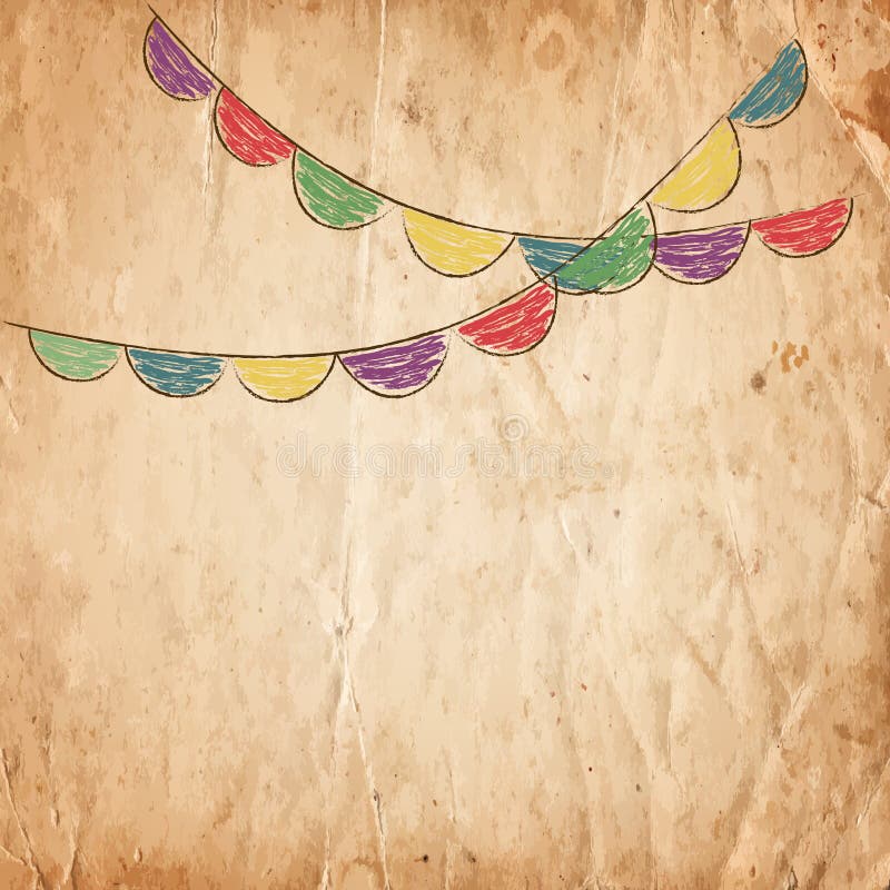 Party Decor on the Old Paper Background Stock Illustration ...