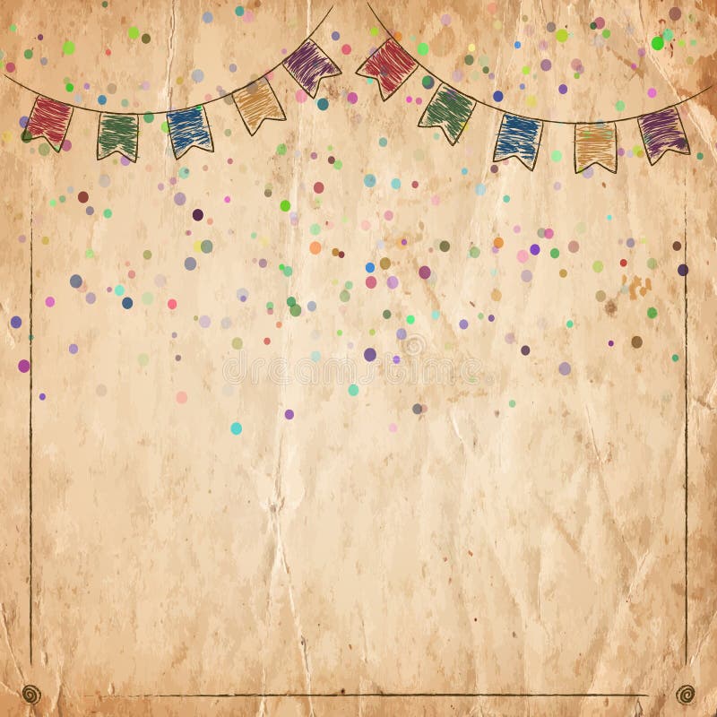 Party Decor on the Old Paper Background Stock Illustration ...