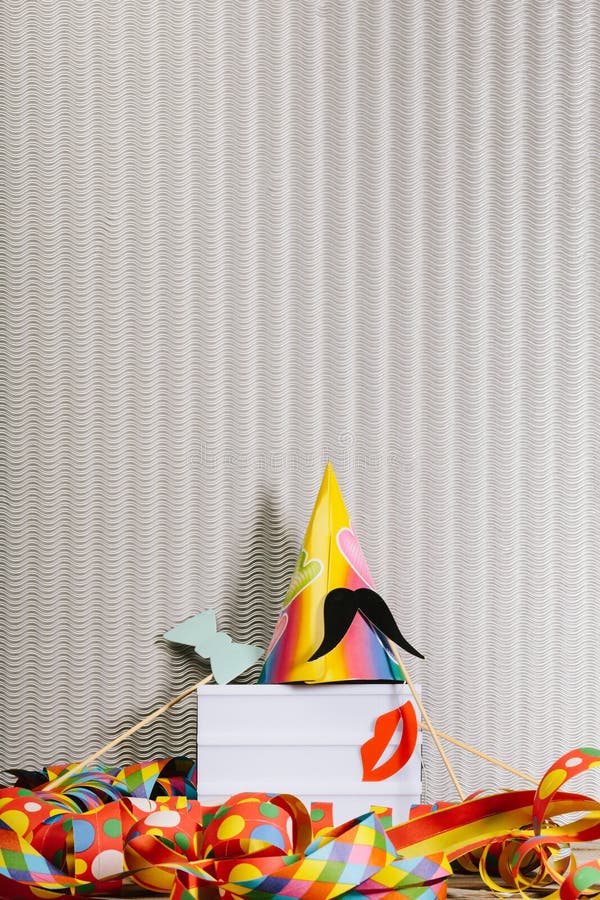 Light Box in Party Decorated Backdrop with Bright Colors Stock Image ...