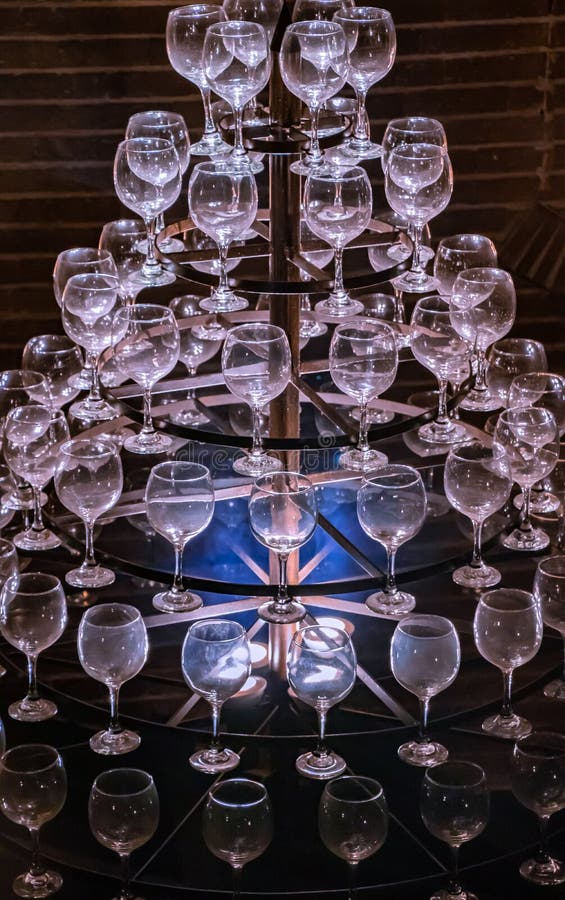 Wine Glass Tower stock image. Image of glass, lines - 206497691