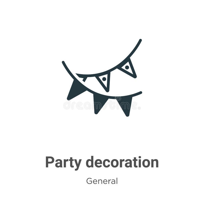 Party Decoration Vector Icon on White Background. Flat Vector Party ...