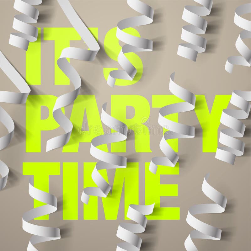 Party Design Template with Streamers and Confetti Stock Vector ...