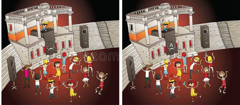 Find 20 Differences Visual Game. Solution in Hidden Layer Stock Vector ...