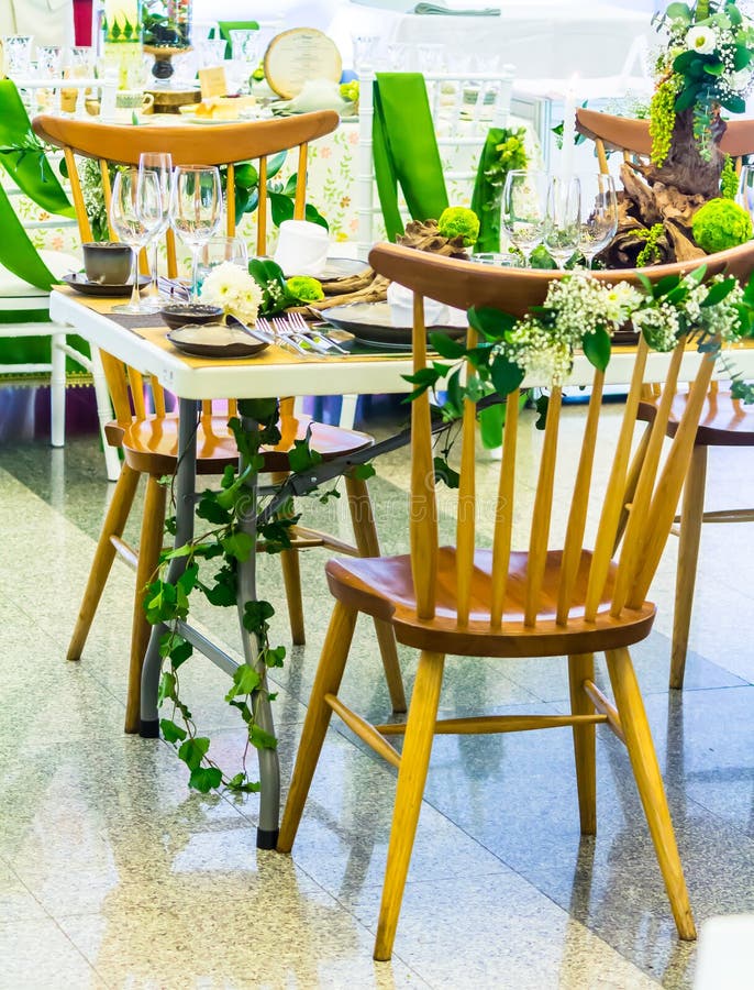 Luxury Wedding Party Dinner Table Setting Concept Stock Photo - Image ...