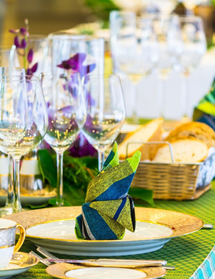 Luxury Wedding Party Dinner Table Setting Concept Stock Image - Image ...
