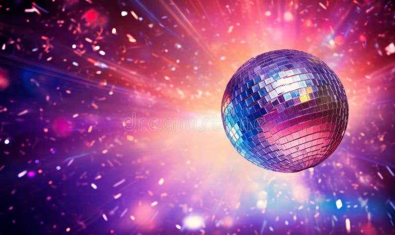 Party Disco Ball with Bright Sparkling Lights Stock Illustration ...
