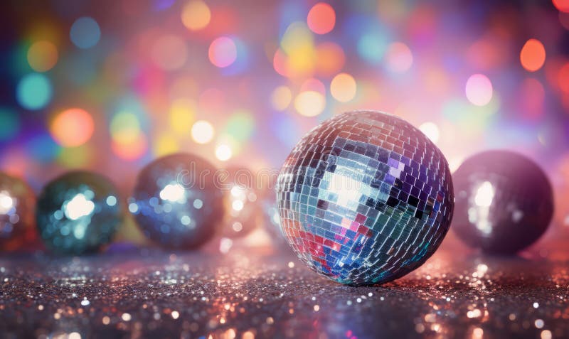 Party Disco Ball with Bright Sparkling Lights Stock Illustration ...